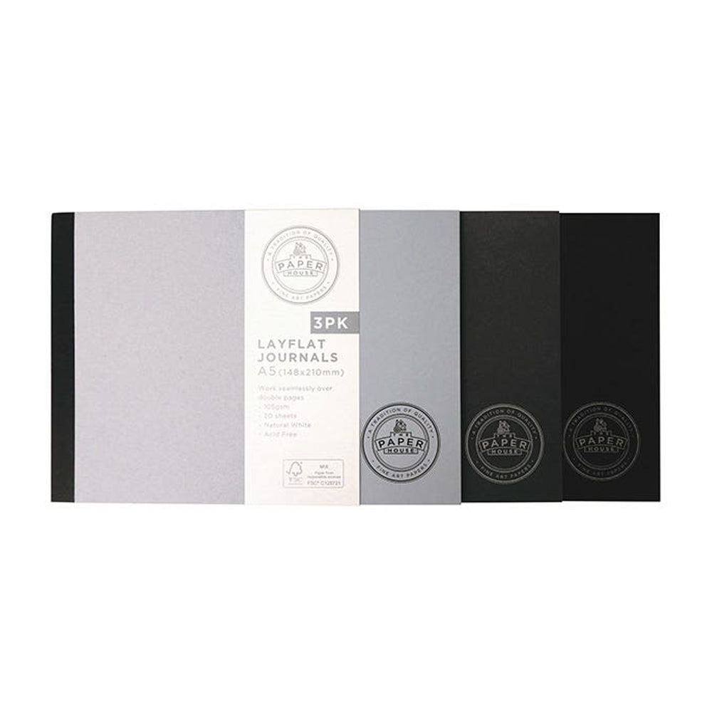 The Paper House Layflat A5 Journal Set of 3 (Landscape) | ArtStore Online